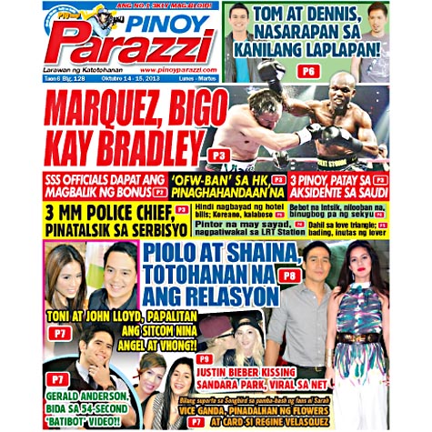 Past Issue Pinoy Parazzi Vol 6 Issue 128 October 14 - 15, 2013 - Pinoy Parazzi
