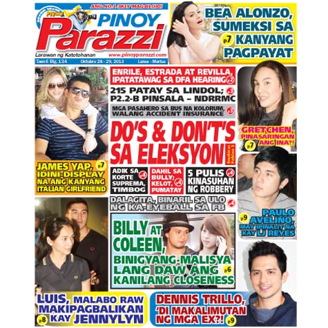 Past Issue Pinoy Parazzi Vol 6 Issue 134 October 28 - 29, 2013 - Pinoy Parazzi