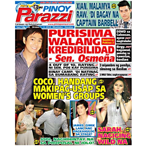 Pinoy Parazzi Vol 7 Issue 121 October 1 - 2, 2014 - Pinoy Parazzi